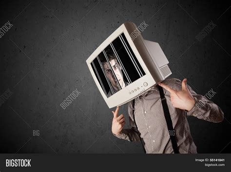Business Man Monitor Image Photo Free Trial Bigstock