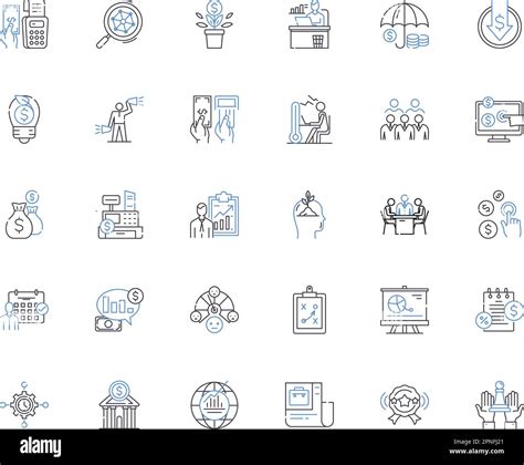 Financial Analytics Line Icons Collection Statistics Forecasting Ratios Budgeting Analysis