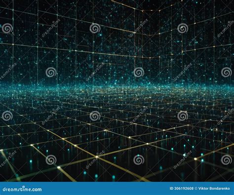 Abstract Representation Of Interconnected Data Nodes Digital Matrix