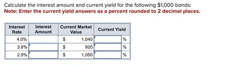 Solved Calculate The Interest Amount And Current Yield For Chegg Com
