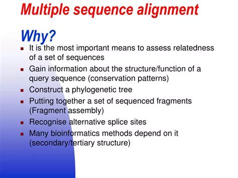 PPT Multiple Sequence Alignment Why PowerPoint Presentation Free Download ID