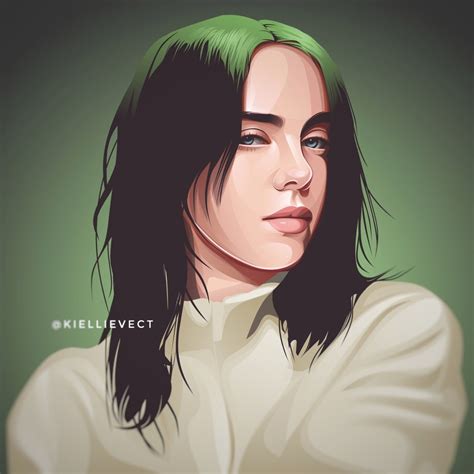 Vector Cartoon Art Portrait Billie Eilish By Fasa Artofit