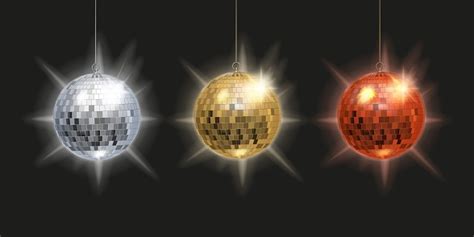 파티 디스코 볼 3d 거울 빛나는 지구본입니다 빛 반사 럭셔리 댄스 클럽 실버 브론즈 및 네온 구체 80년대 복고풍 디스코텍