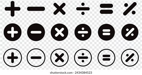 Math Symbols Set Mathematical Plus Minus Stock Vector Royalty Free 2434384523 Shutterstock