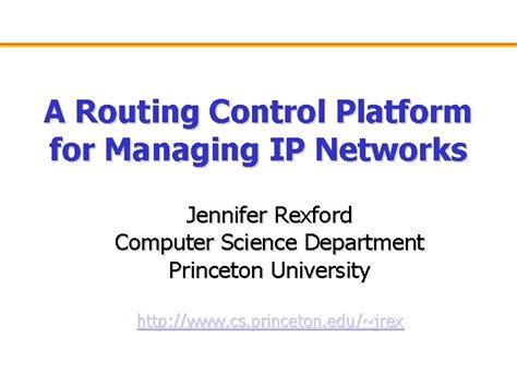 A Routing Control Platform For Managing Ip Networks