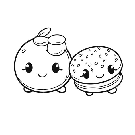 귀여운 햄버거와 롤빵 색칠 페이지 개요 스케치 드로잉 벡터 마카롱 그리기 마카롱 개요 마카롱 스케치 Png 일러스트 및 벡터 에 대한 무료 다운로드 Pngtree