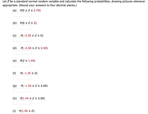 Solved Let Z Be A Standard Normal Random Variable And