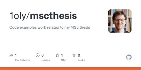 Github Oly Mscthesis Code Examples Work Related To My Msc Thesis