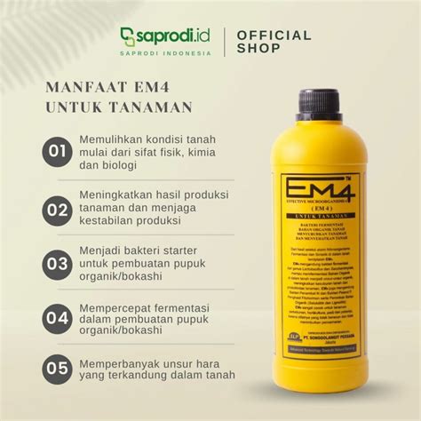 Songgolangit Persada Em4 Effective Microorganism Untuk Tanaman 1 Liter Saprodi Indonesia