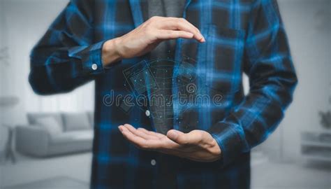 3d rendered documents and network floating between man s palms the
