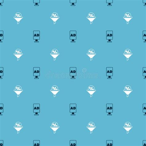 Set Advertising And Lead Management On Seamless Pattern Vector Stock Vector Illustration Of
