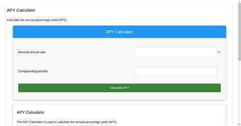 APY Calculator Calculate Annual Percentage Yield