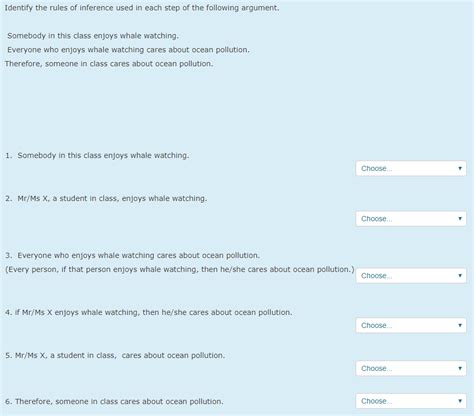 solved identify the rules of inference used in each step of