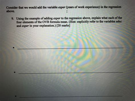 Solved Part Omitted Variable Bias Consider The Following Chegg Com