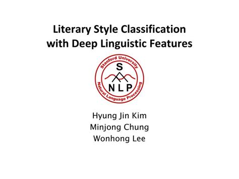 Ppt Literary Style Classification With Deep Linguistic Features