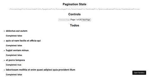 React Use Pagination Example Forked Codesandbox