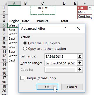Excel Filter To Match List Of Items Contextures Blog