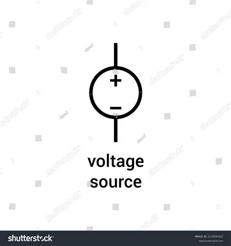 Electronic Symbol Voltage Source Vector Illustration Stock Vector Royalty Free 2139384161