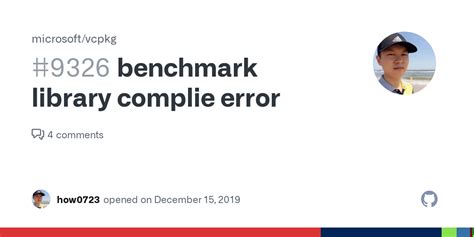 Benchmark Library Complie Error · Issue 9326 · Microsoftvcpkg · Github