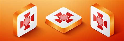 주황색 배경에 격리된 등극 동영상 스포트라이트 아이콘입니다 라이트 효과 장면 스튜디오 쇼 주황색 정사각형 버튼 벡터 개념에 대한 스톡 벡터 아트 및 기타 이미지 Istock