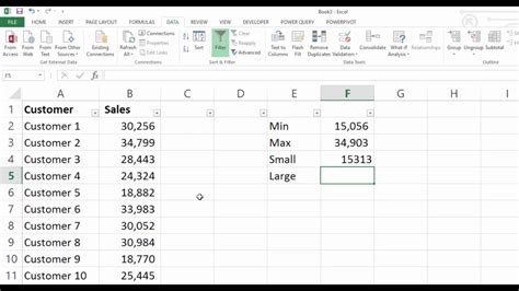 Small And Large Function In Excel How To Find The Nth Value Youtube