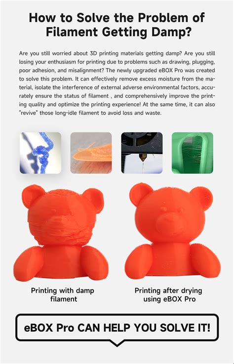 Esun Ebox Pro 3d Printing Filament Dryer Box Smart Heating