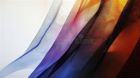 A Colorful Arrangement Of Translucent Mesh Fabric Creating A Vibrant Visual Effect Stock