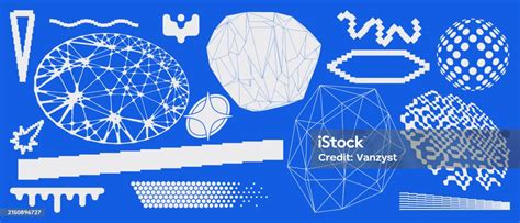 Blue Pixel Art Bitmap Simple Element Stock Illustration Download