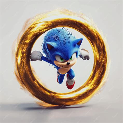 Imagem Fotorrealista De Sonic The Hedgehog Correndo Imagem Premium