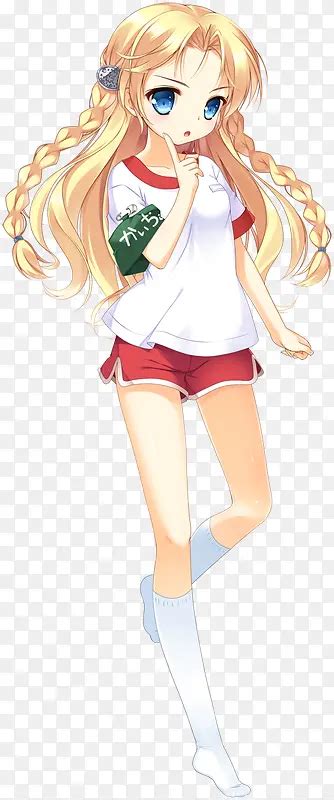 卡通立绘辫子短裤女孩png图片素材下载 图片编号11065454 Png素材网