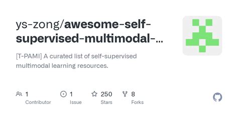 Github Ys Zongawesome Self Supervised Multimodal Learning T Pami A Curated List Of Self