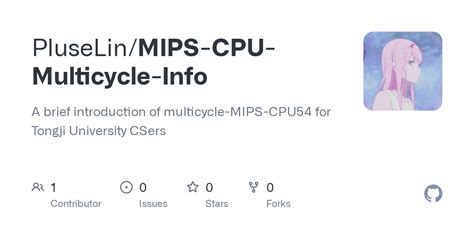 GitHub PluseLin MIPS CPU Multicycle Info A Brief Introduction Of Multicycle MIPS CPU For