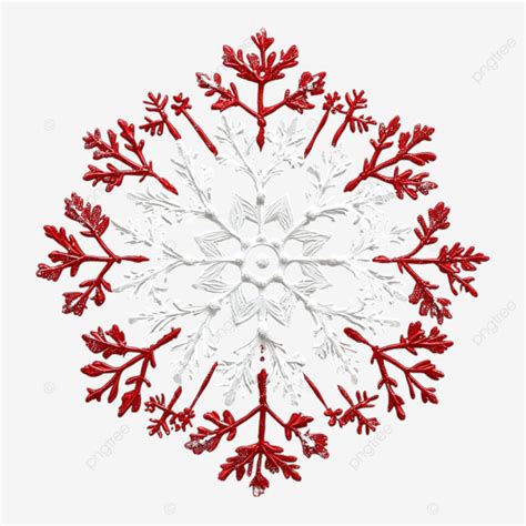 Beautiful Frozen Snowflake With White And Red Snowflakes Snowflake Frozen White Png