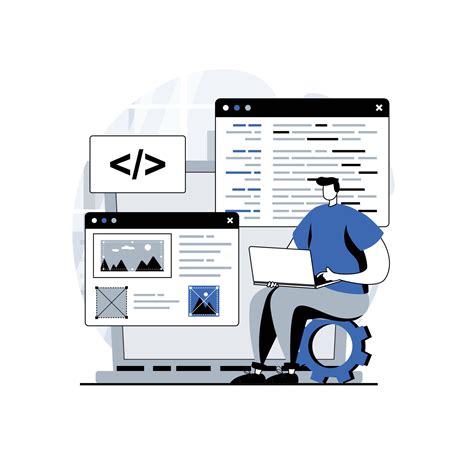 Website Web App Illustration Of Developer Designing Interfaces Of Web And Mobile Applications