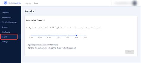 Session Idle Timeout Walkme Help Center