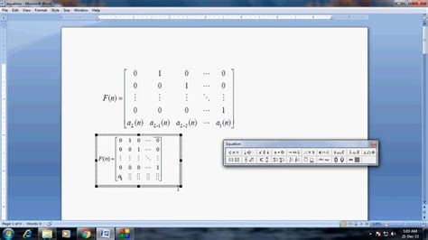 How To Type Larger Size Matrix 5 By 5 In MS Word YouTube