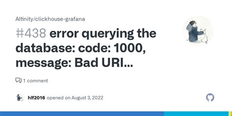 Error Querying The Database Code 1000 Message Bad Uri Syntax Uri