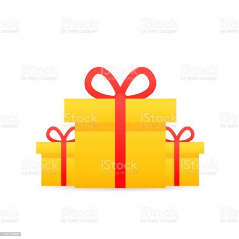 노란색 깜짝 선물 상자 생일 축하 특별 선물 패키지 로열티 프로그램 보상 깜짝 선물 소셜 미디어 게시물 또는 웹 사이트 배너를위한 디자인 선물 상자 벡터 그림 3 명에 대한