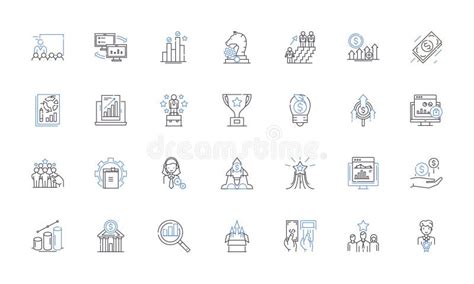 Strategic Scrutiny Line Icons Collection Analysis Evaluation