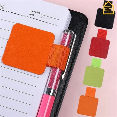 Colorful Pu Leather Rubber Band Self Adhesive Pen Holder Notebook Elastic Band Pencil Elastic