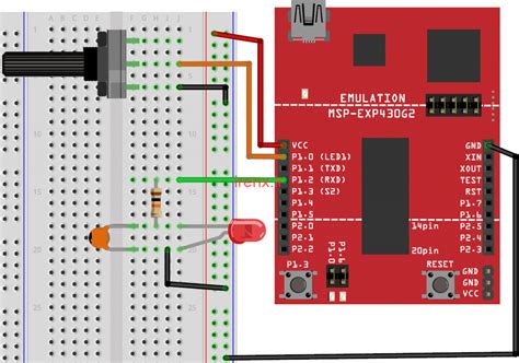 استفاده از PWM در لانچ پد MSP و کنترل نور LED
