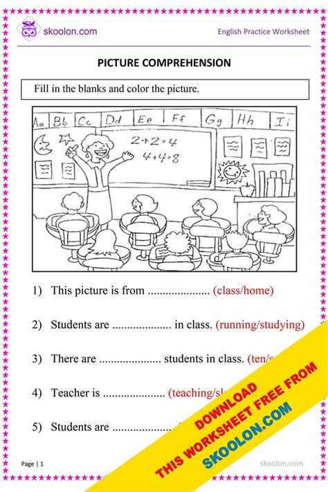 Picture Comprehension Classroom