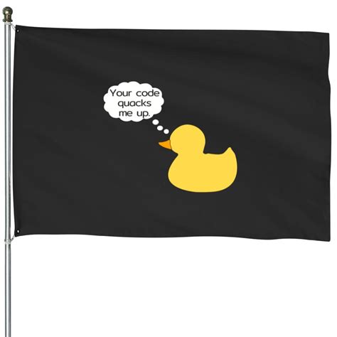 Debugging Rubber Ducky Funny Programming Pun House Flags Sold By