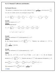 Understanding Binomial Coefficients And Their Applications Course Hero