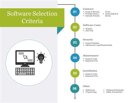 Software Selection Criteria Template 1 Ppt Powerpoint Presentation Infographic Template Portrait