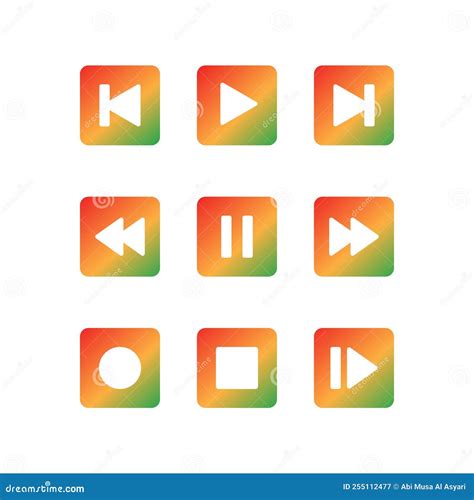 Set Of Music Player Button Icon Stock Vector Illustration Of Play Music 255112477
