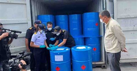 မြန်မာဘက် တင်ပို့မည့် မူးယစ်ဆေးကုန်ကြမ်း ဓာတုပစ္စည်း တန်ချိန် ၉၀ ထိုင်းဆိပ်ကမ်း၌ ဖမ်းဆီးရမိ