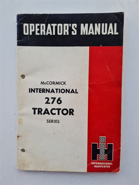 International 276 Tractor Operators Manual Sps Parts