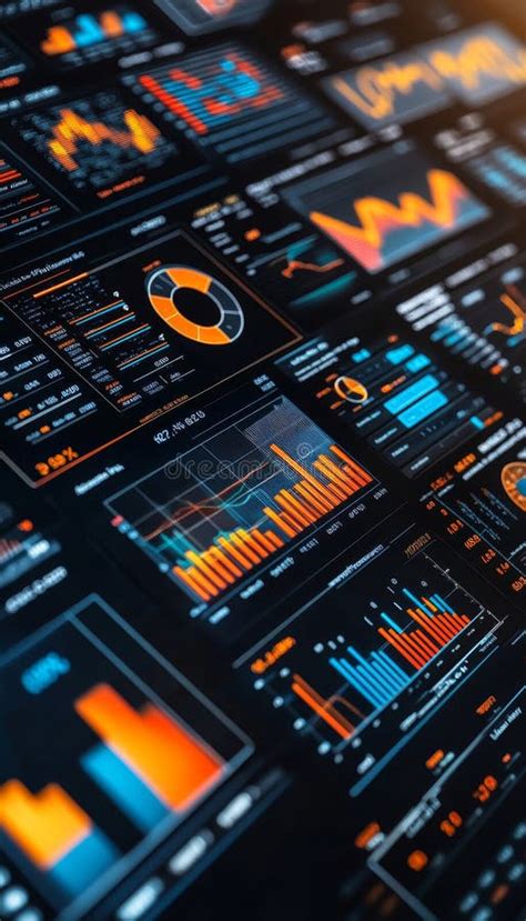 Digital Marketing Dashboard Abstract Graphs Charts And Data Analysis For Business Growth Stock