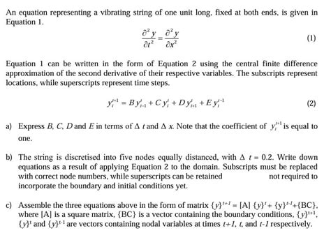 Answered An Equation Representing A Vibrating Bartleby